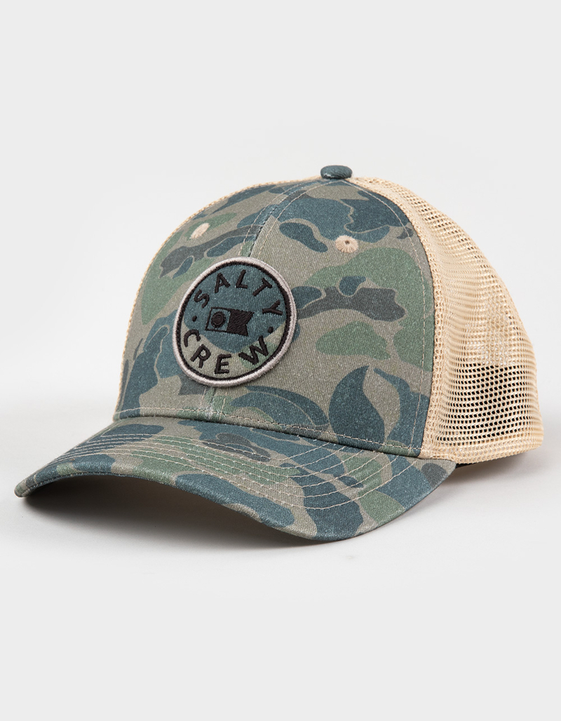 SALTY CREW Watermark Retro Trucker Hat - CAMO KHAKI - ONE SIZE | Tillys