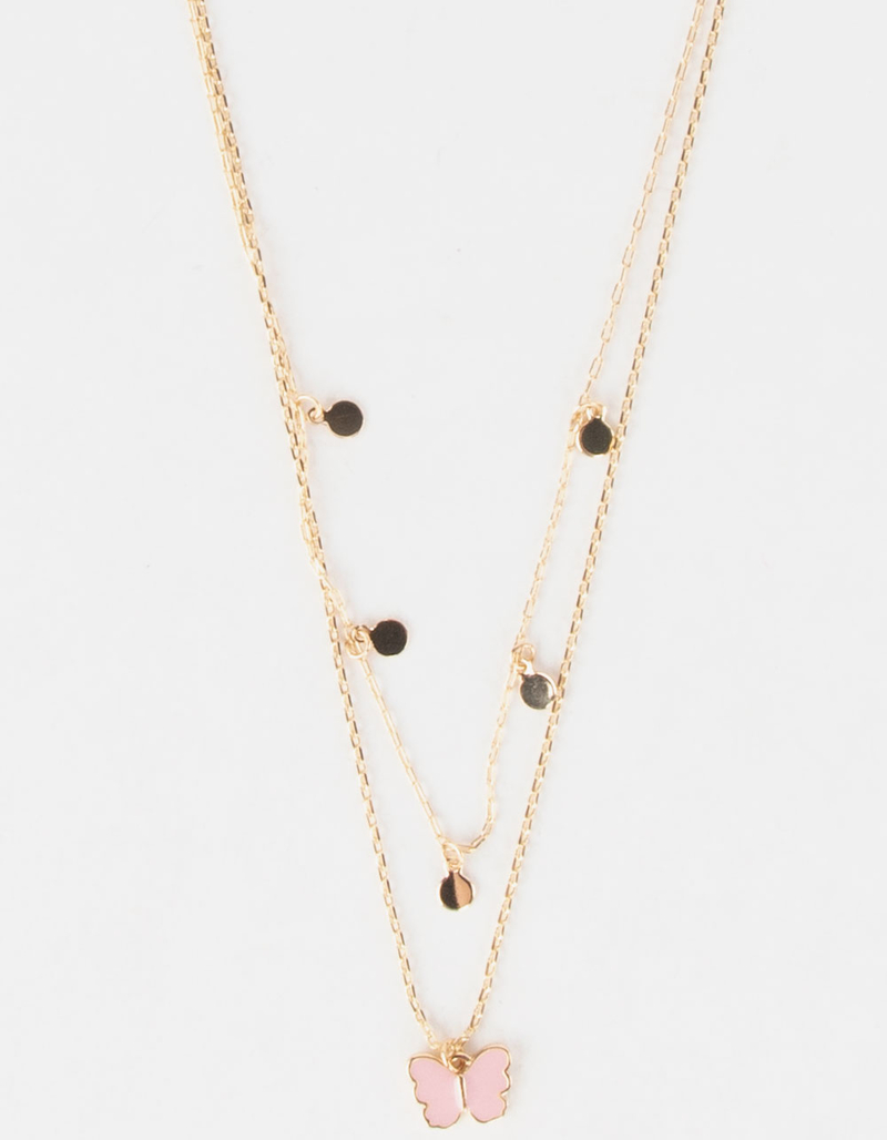 Two Layers Butterfly Chain Necklace - GOLD | Tillys