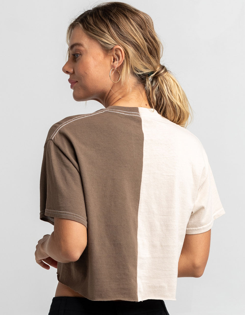 FULL TILT Sports Womens Spliced Crop Tee - BROWN | Tillys