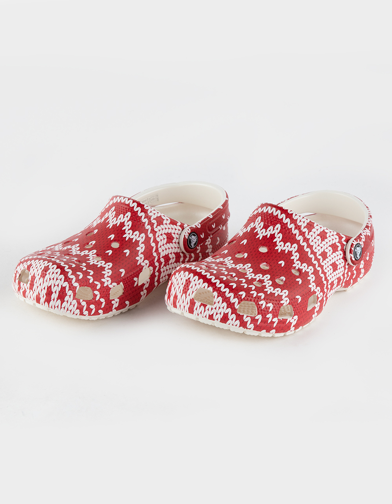 CROCS Classic Holiday Sweater Womens Clogs - RED COMBO | Tillys