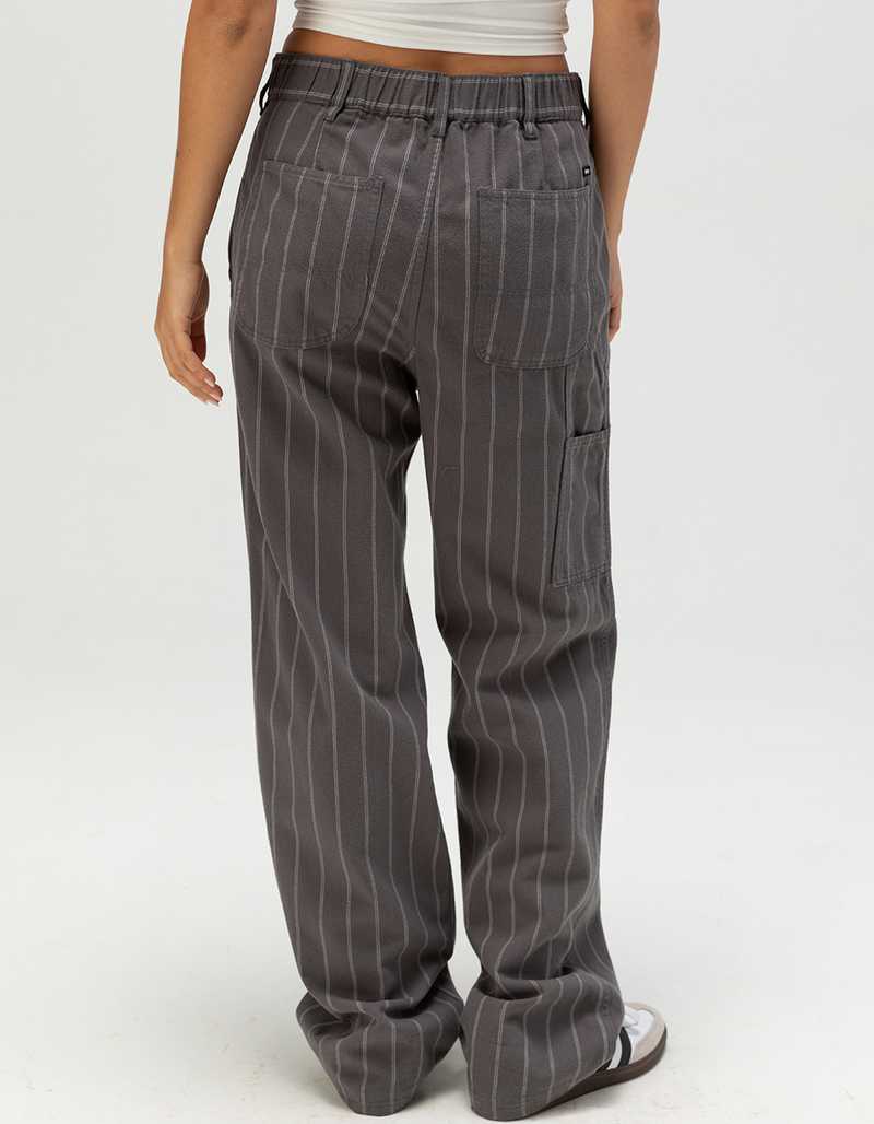 OBEY Mystery Womens Stripe Carpenter Pants - DARK GRAY - 26 | Tillys