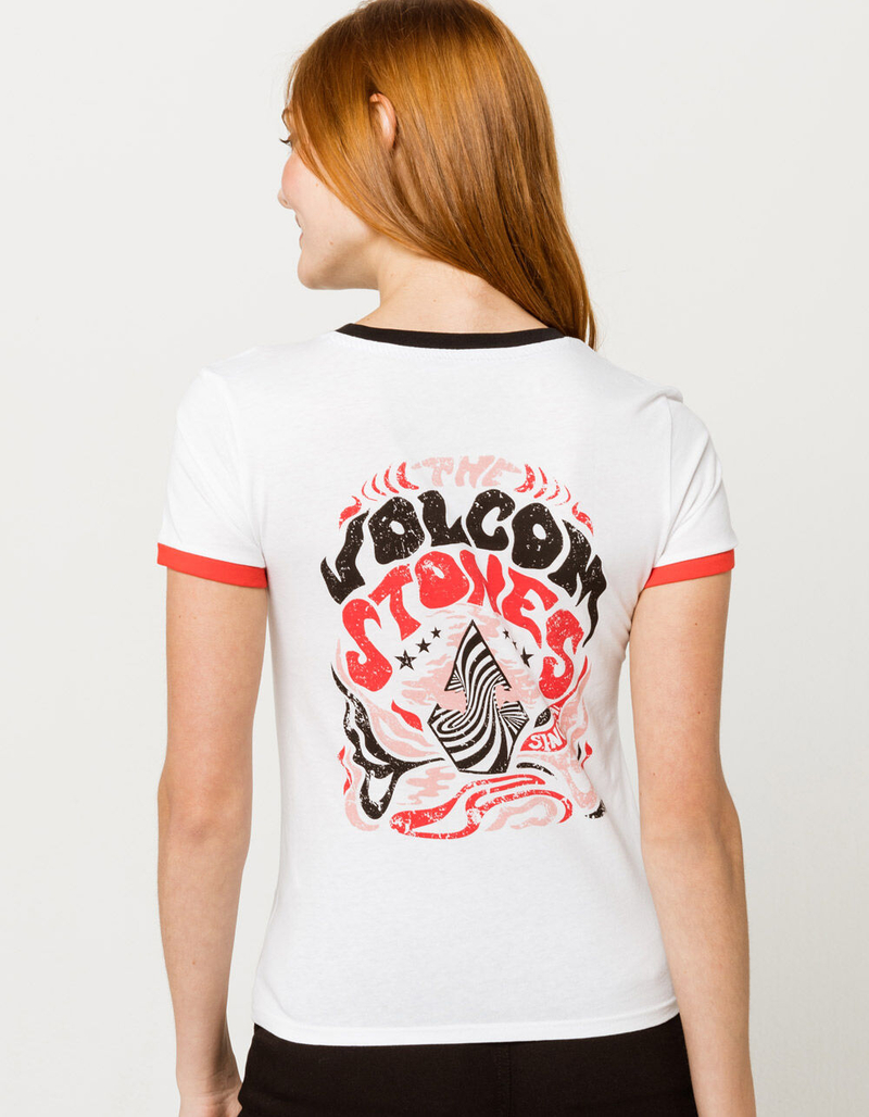 VOLCOM Go Faster Womens Ringer Tee - WHITE - M | Tillys