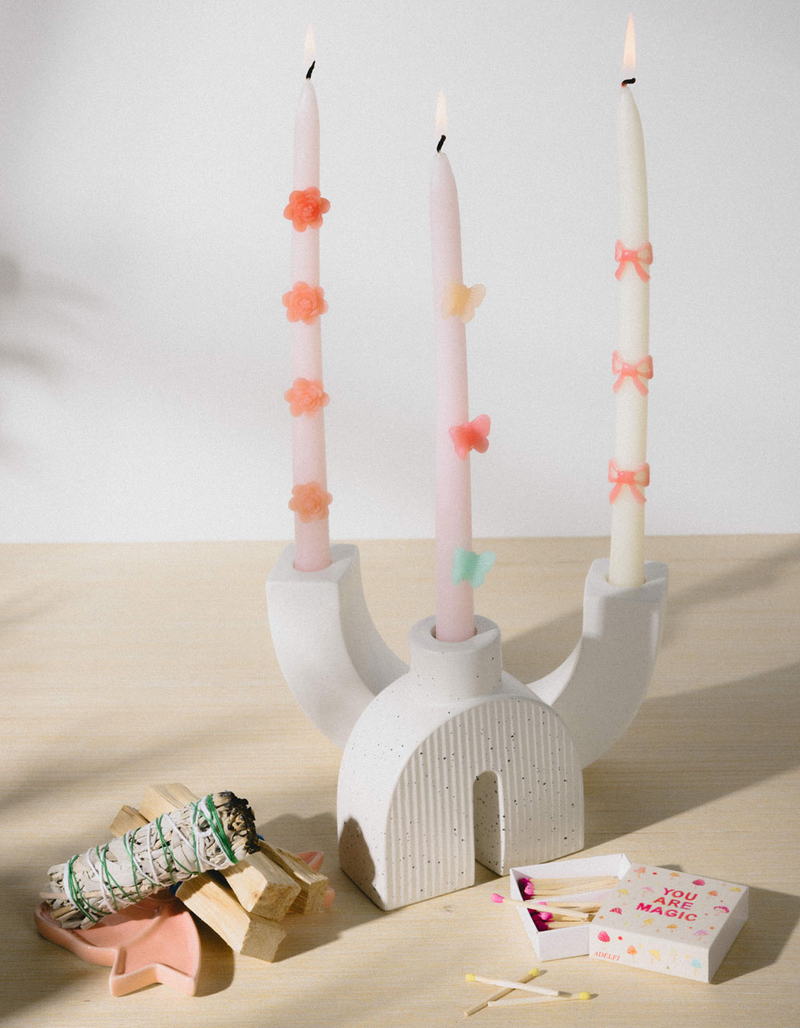 MERI MERI Bow Taper Candles - PINK - ONE SIZE | Tillys