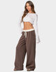 EDIKTED Mikki Wide Leg Sweatpants - BROWN | Tillys