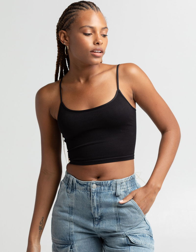 SKY AND SPARROW Womens Low Back Strappy Bralette - BLACK | Tillys