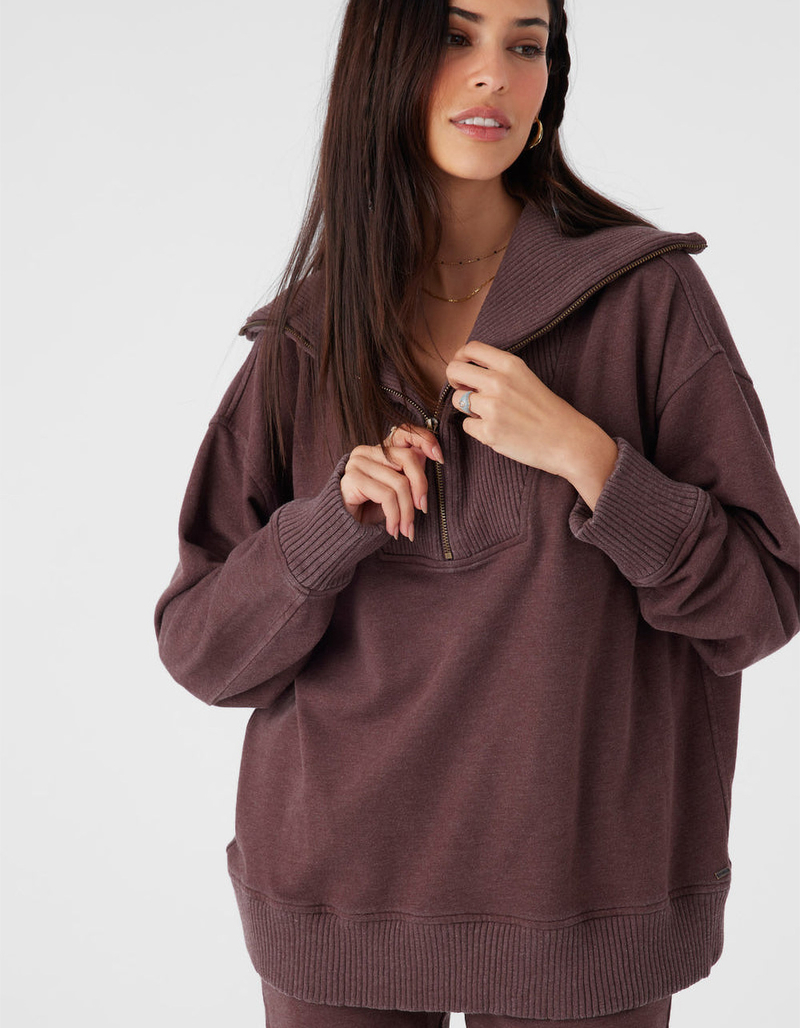 O'NEILL Karma French Terry Womens Half Zip Sweater - CHOCOLATE | Tillys