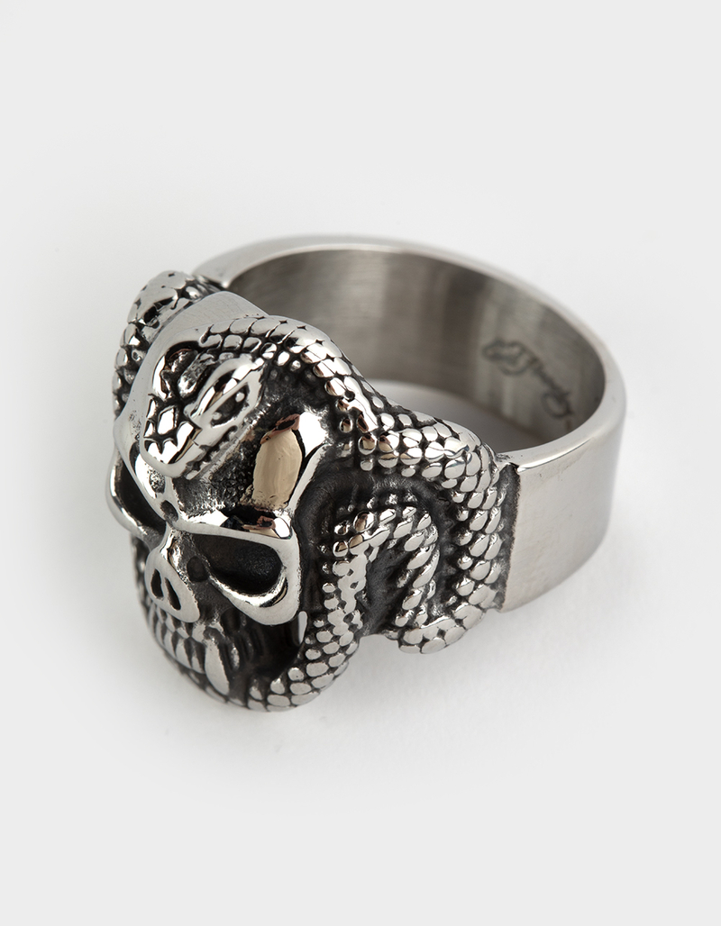 ED HARDY Skull And Serpent Ring - SILVER | Tillys