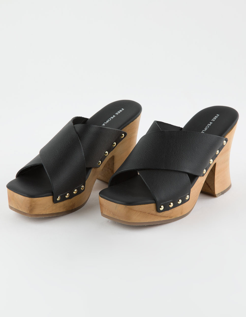 FREE PEOPLE Mallory Criss Cross Womens Platform Clogs - BLACK - 8 | Tillys