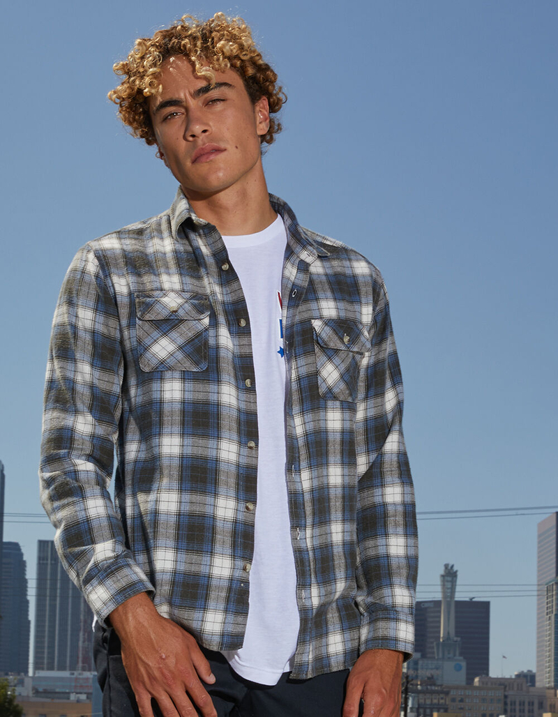 RSQ Old Faithful Mens Flannel Shirt - BLUE - L | Tillys