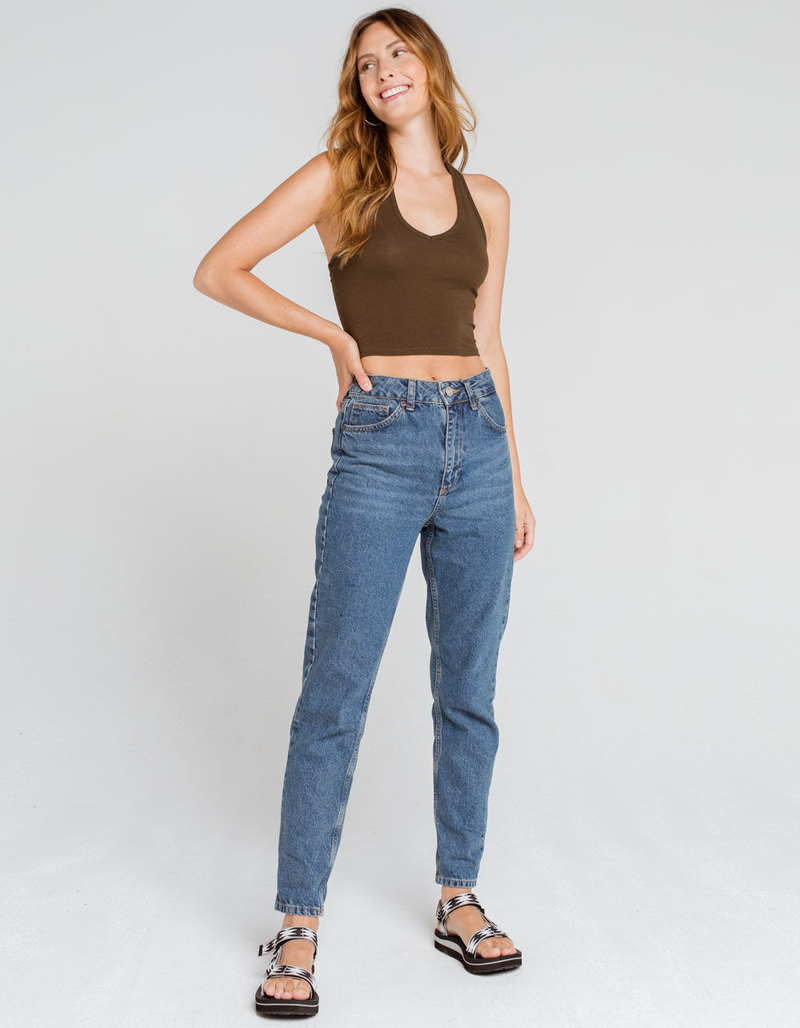 BOZZOLO Jersey Womens Olive Halter Top - OLIVE - M | Tillys
