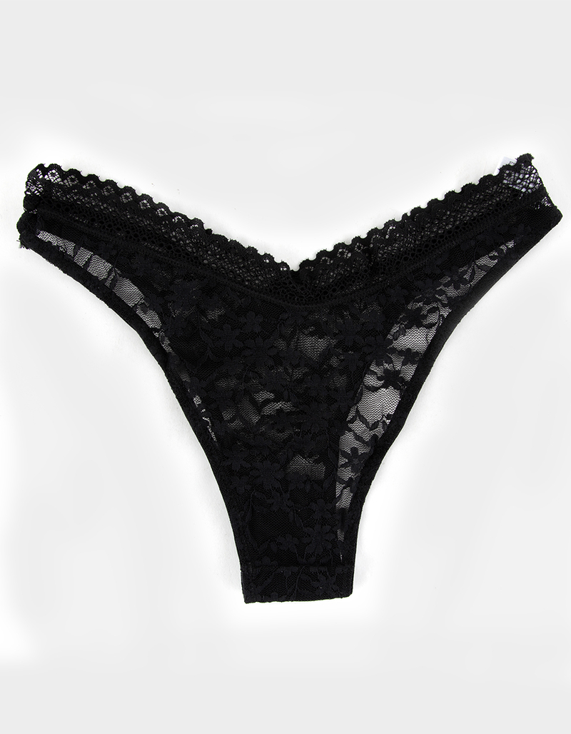 FULL TILT Cross Lace High Leg Cheeky Panties - BLACK - S | Tillys