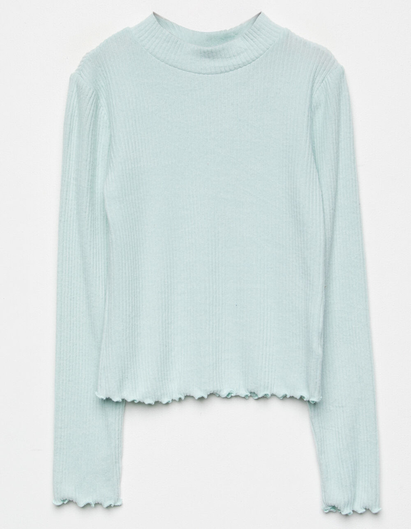 FULL TILT Essential Rib Girls Mock Neck - MINT | Tillys