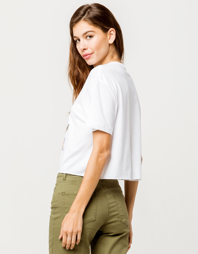 FULL TILT Butterfly Grid Womens Crop Tee - OFF WHITE | Tillys