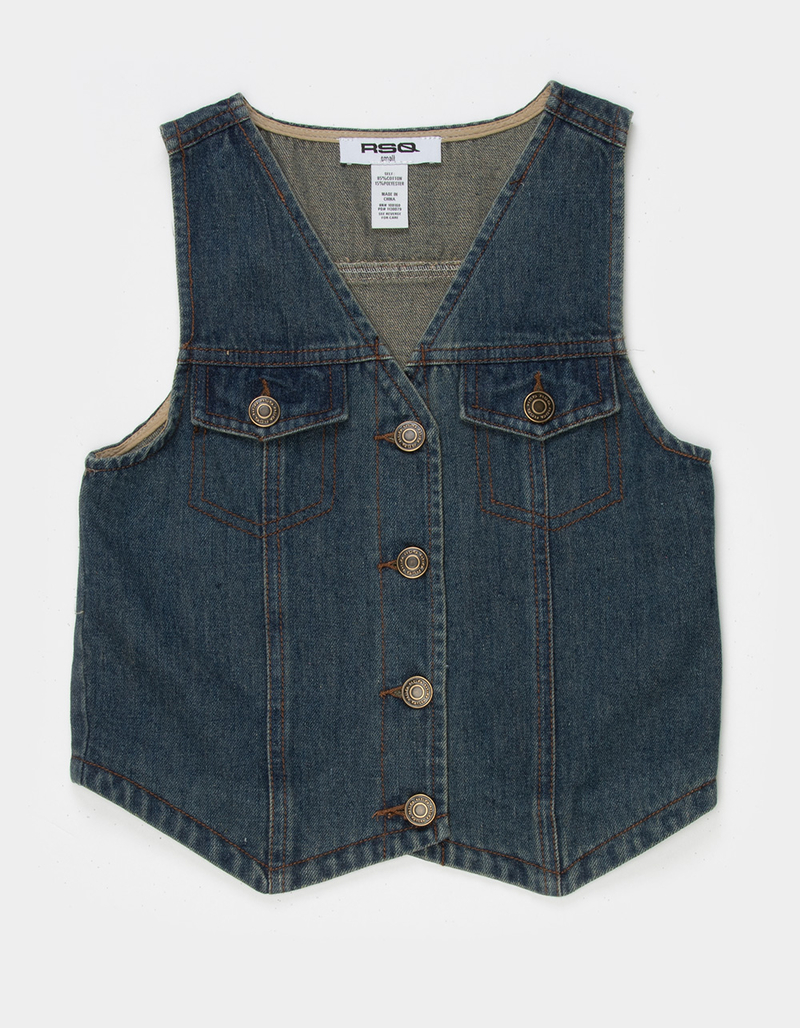 RSQ Girls Denim Vest - TINTED DENIM - XS | Tillys