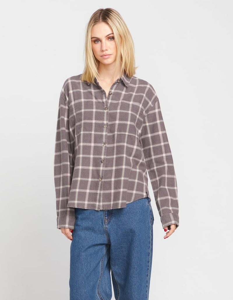 VOLCOM Plaid To Meet U 2 Womens Flannel - GRAY COMBO | Tillys