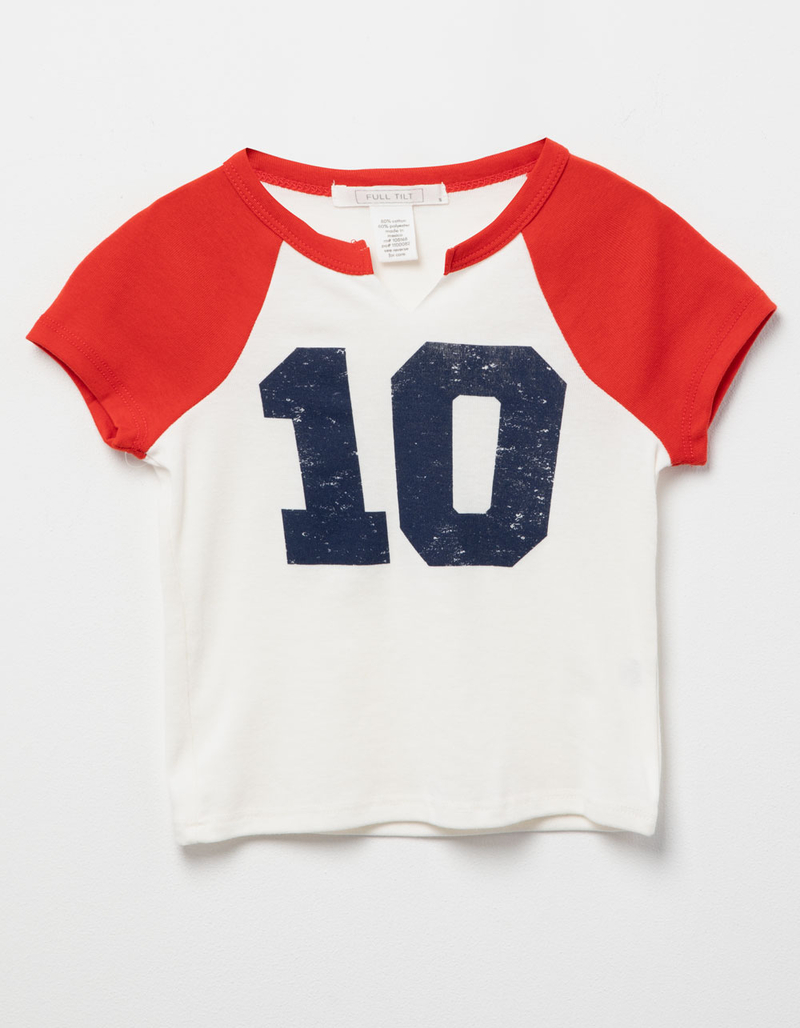 FULL TILT 10 Girls Raglan Tee - RED COMBO - L | Tillys