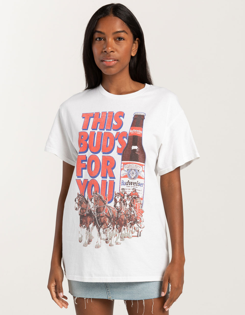 JUNK FOOD This Bud's For You Womens Boyfriend Tee - WHITE - L | Tillys