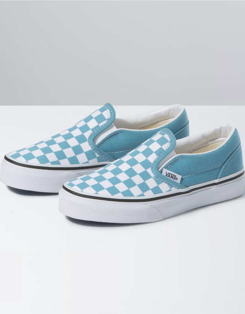 VANS Checkerboard Classic Slip-On Girls Shoes - DELPHINIUM BLUE/TRUE ...