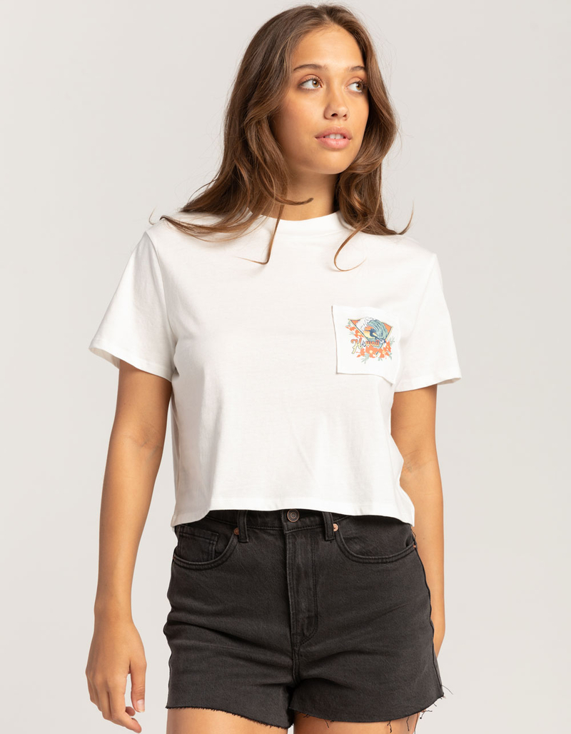 VOLCOM Day By The Beach Womens Crop Pocket Tee - WHITE | Tillys