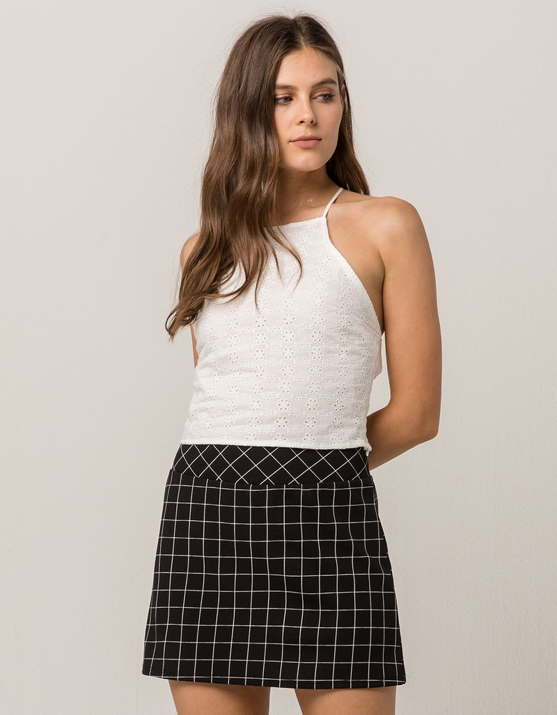 IVY & MAIN Eyelet Cross Back White Womens Top - WHITE | Tillys