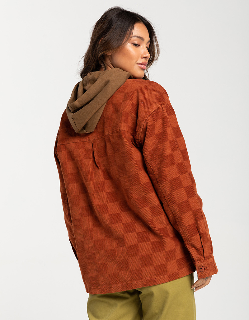 VANS Dusk Downer Check Womens Shacket - RUST | Tillys