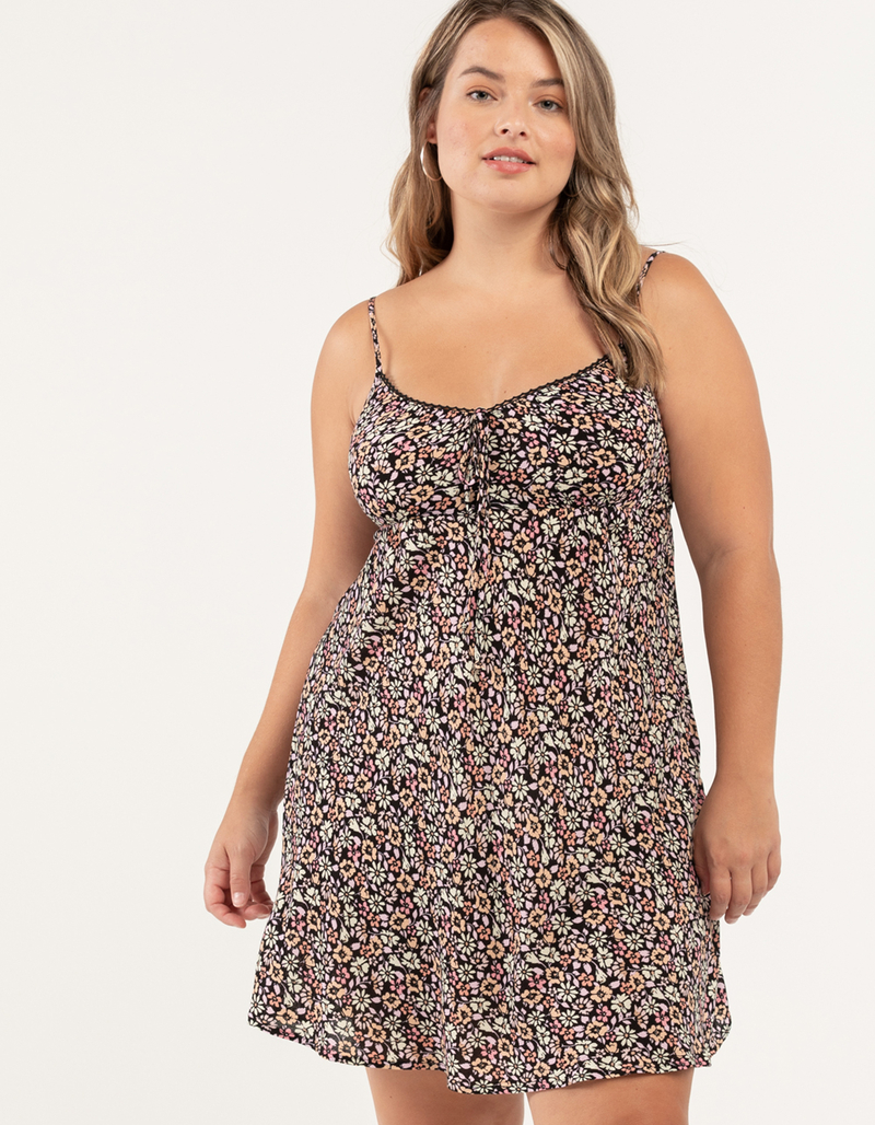 TIMING Ditsy Tie Babydoll Dress - BLACK COMBO | Tillys