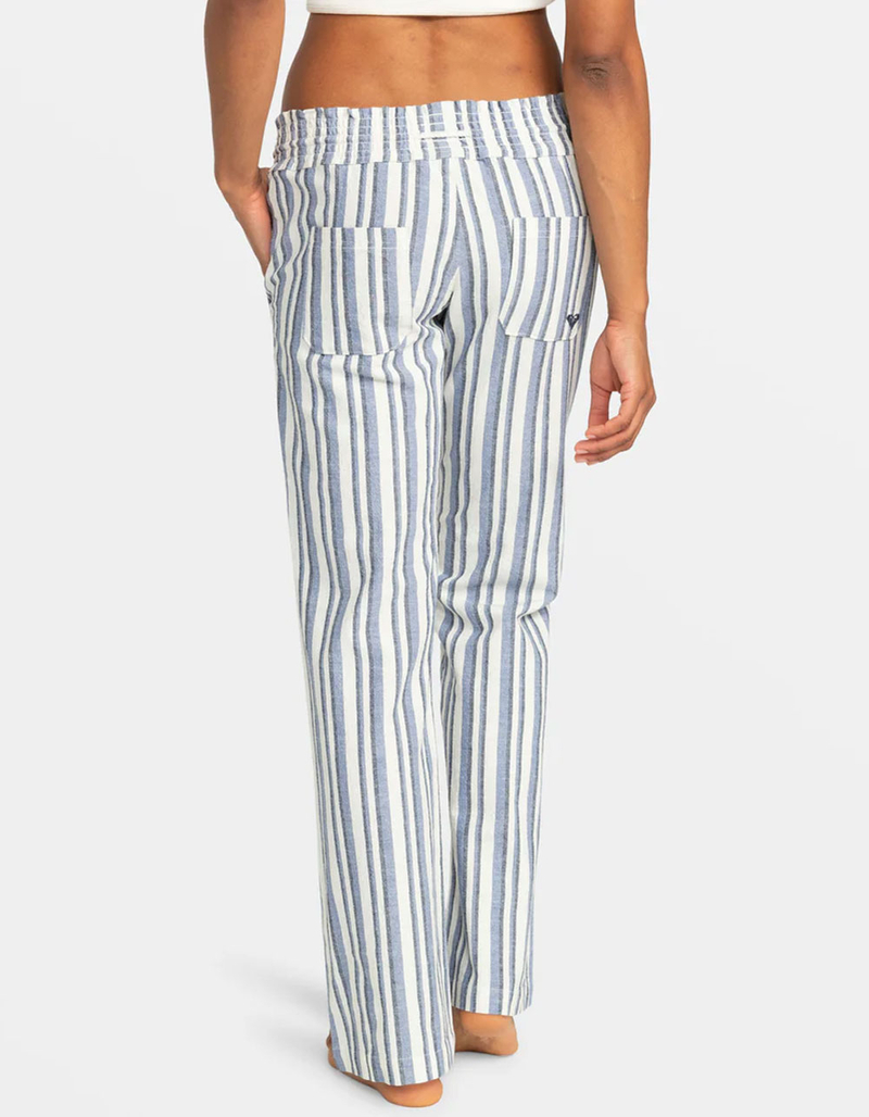 ROXY Oceanside Stripe Womens Flared Beach Pants - BLUE - M | Tillys