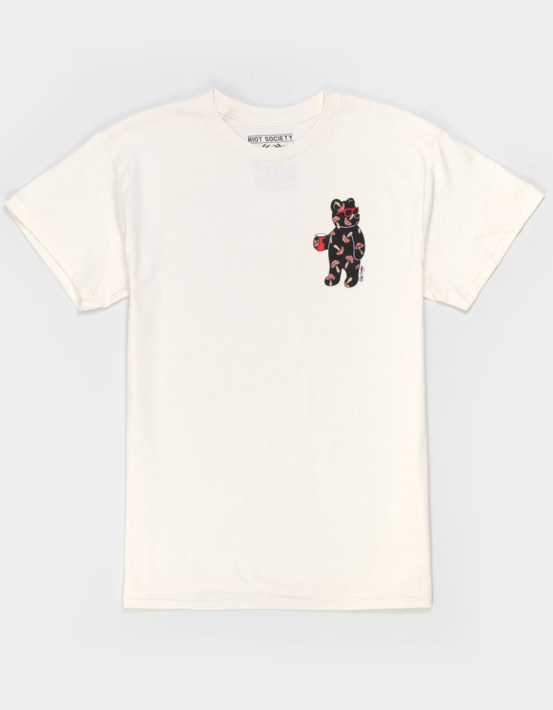 RIOT SOCIETY Riot Bear Mushrooms Mens Tee - TAN - L | Tillys