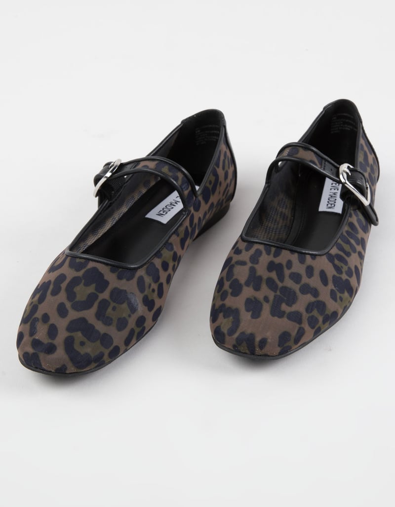 STEVE MADDEN Arlow Leopard Womens Mesh Ballet Flats - LEOPARD - 9.5 ...