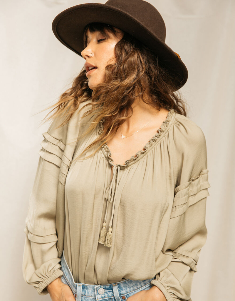 FREE PEOPLE All Tucks Bodysuit - OLIVE | Tillys