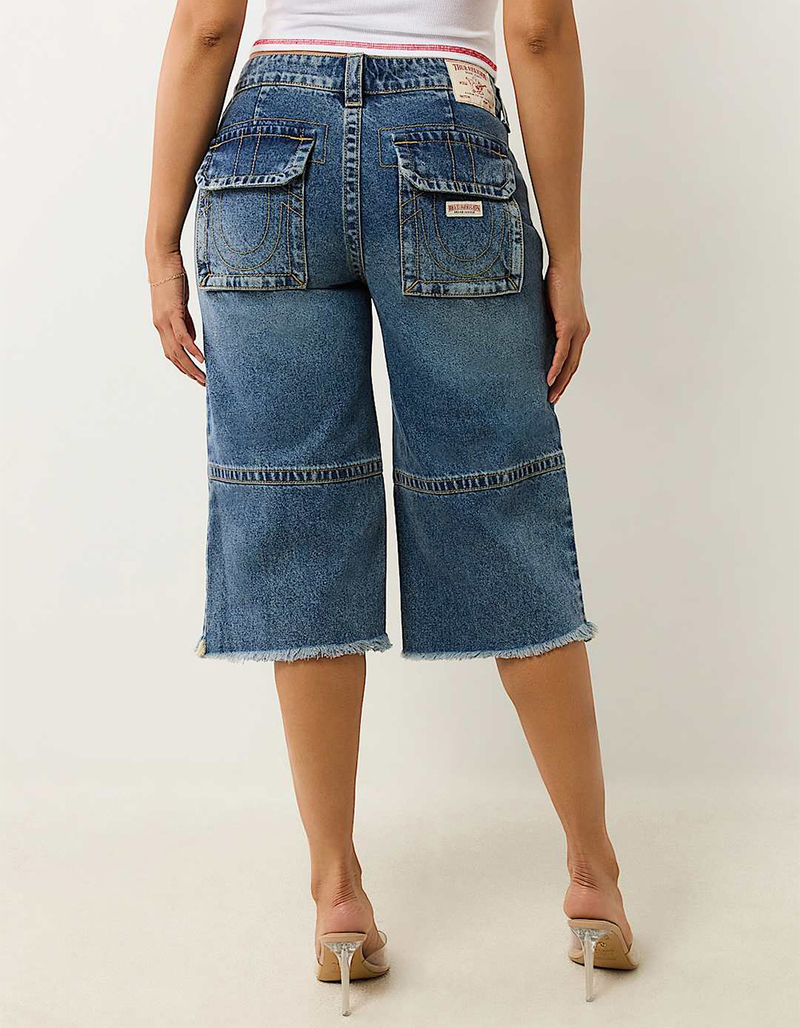 TRUE RELIGION Bobbi Baggy Womens Cargo Jorts - MEDIUM WASH - 25 | Tillys