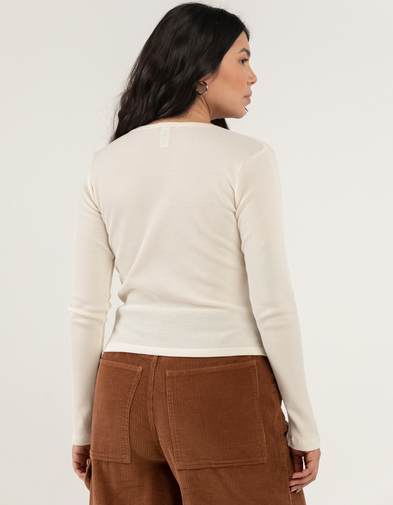 RSQ Womens Thermal Henley - CREAM | Tillys