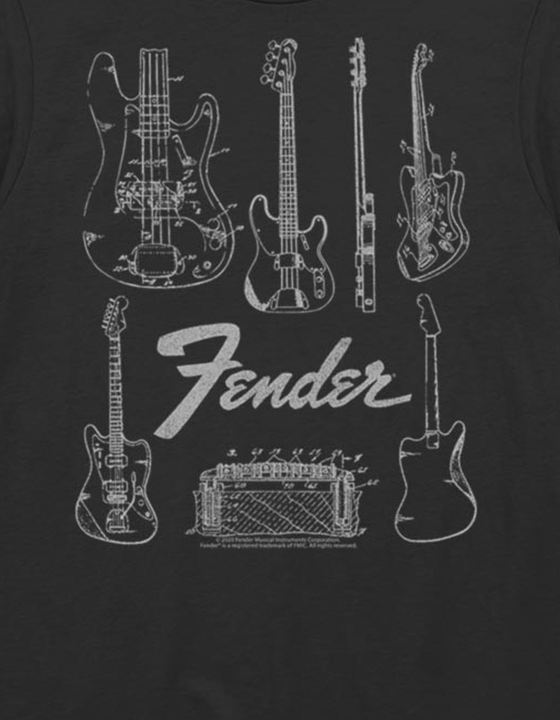 FENDER Chart Outline Unisex Tee - BLACK | Tillys