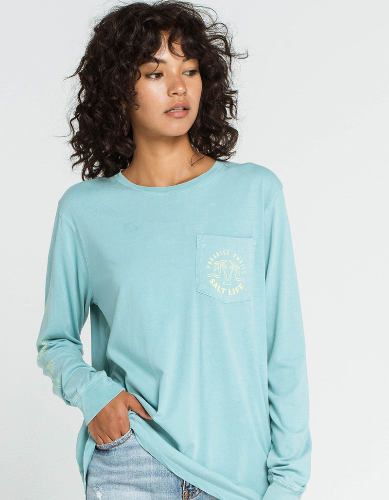 SALT LIFE Paradise Awaits Womens Tee - LIGHT BLUE - S | Tillys