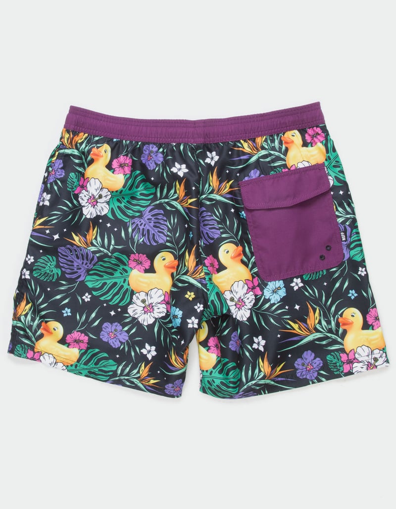 NEFF Tropical Ducky Hot Tub Mens 17'' Volley Shorts - BLACK - S | Tillys