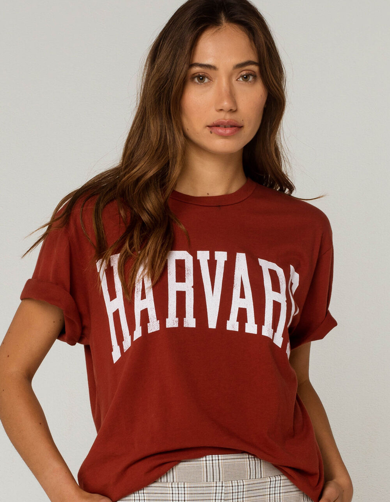 THE ORIGINAL RETRO BRAND Harvard University Womens Boyfriend Tee - RED ...