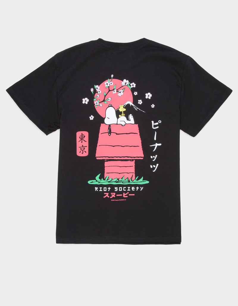 RIOT SOCIETY x Peanuts Snoopy Doghouse Japan Boys Tee - BLACK - XL | Tillys