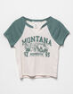 FULL TILT Montana Notch Girls Raglan Tee - GREEN COMBO | Tillys