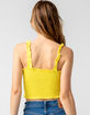 SKY AND SPARROW Solid Ruffle Strap Smocked Womens Yellow Top - YELLO ...