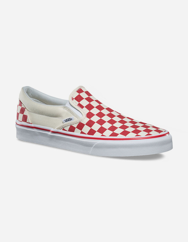 VANS Primary Check Slip-On Red & White Shoes - RED/WHITE - M13.5 | Tillys