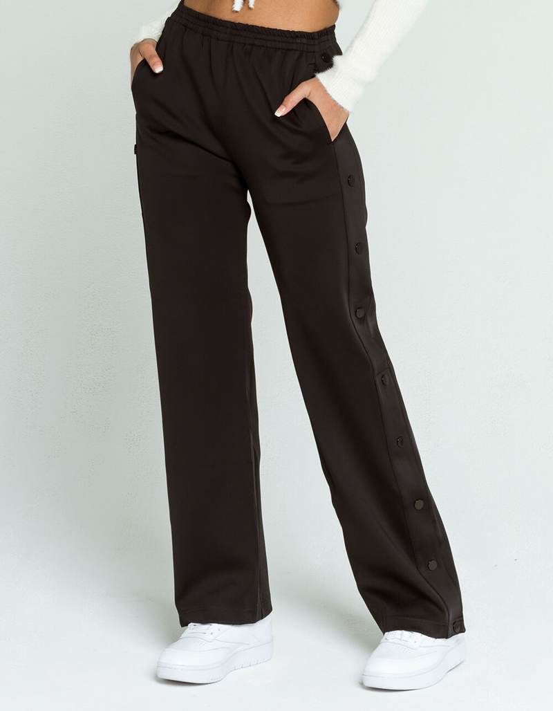 TRACTR Side Snap Womens Track Pants - BLACK - 32 | Tillys