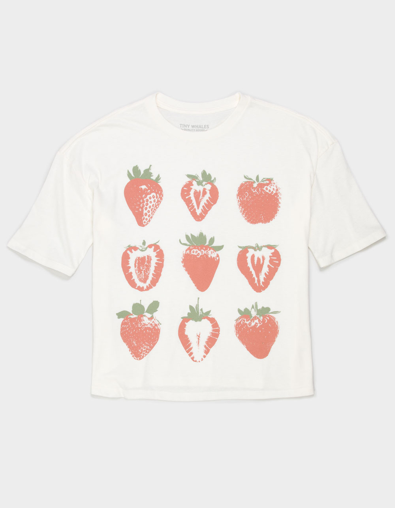 TINY WHALES Strawberry Girls Tee - NATURAL - 8 | Tillys