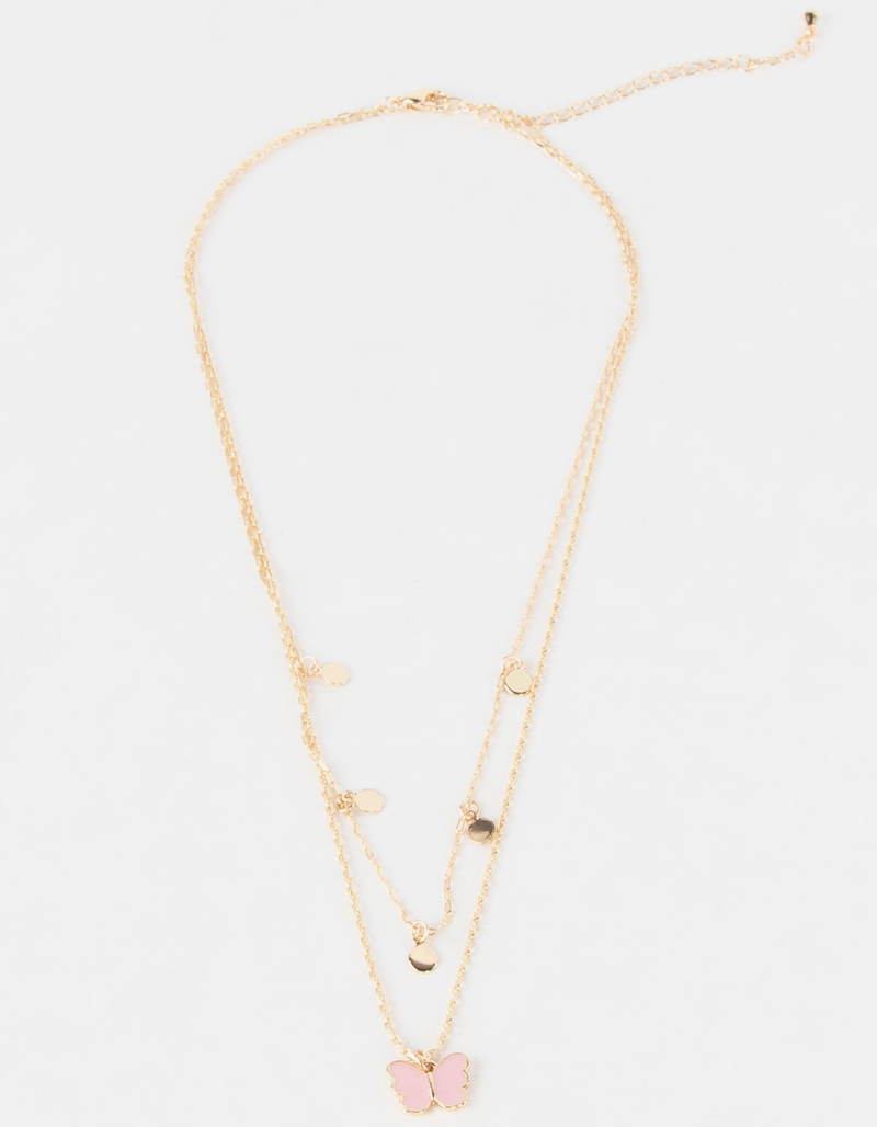Two Layers Butterfly Chain Necklace - GOLD | Tillys