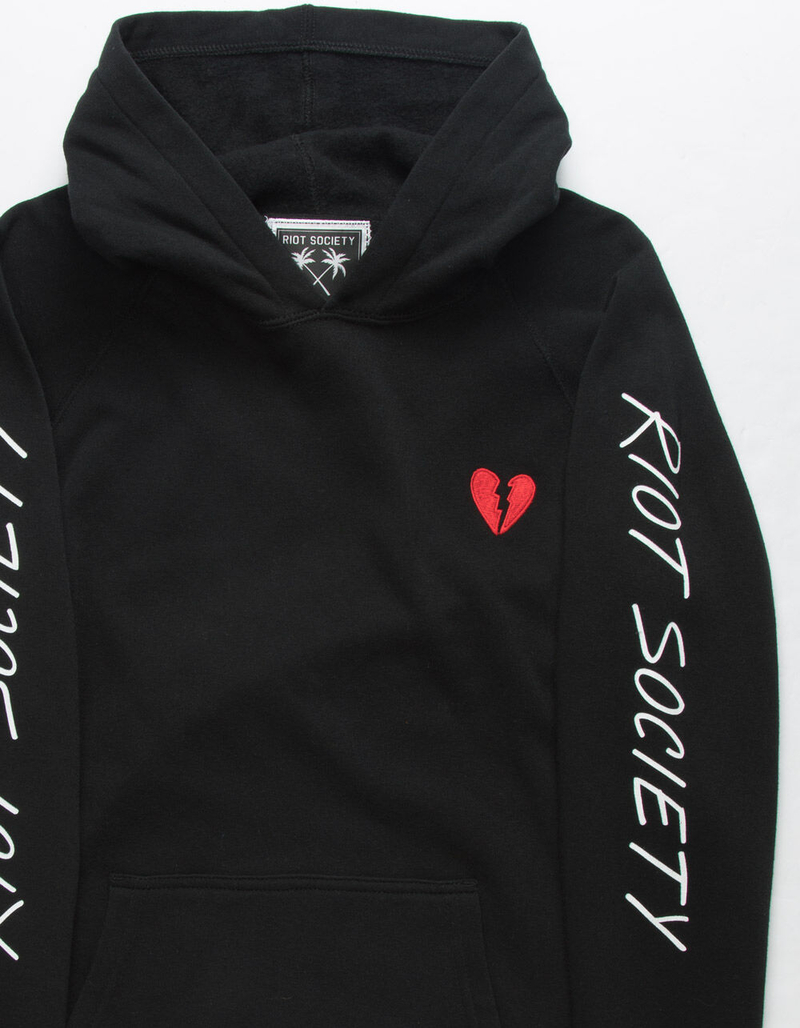 RIOT SOCIETY Broken Heart Embroidered Boys Hoodie - BLACK - S | Tillys