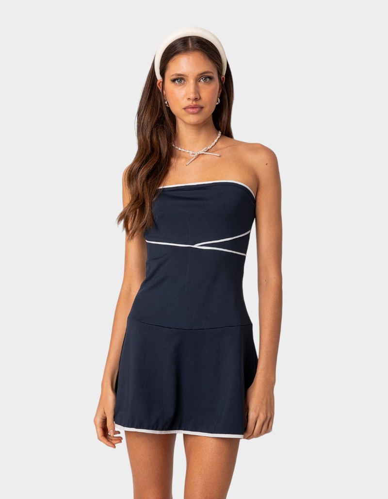 EDIKTED Freya Contrast Mini Dress - NAVY - XL | Tillys