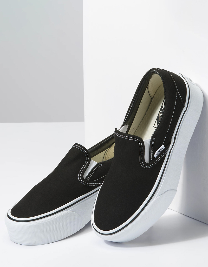VANS Classic Slip-On Stackform Womens Shoes - BLK/WHT - 5.5 | Tillys