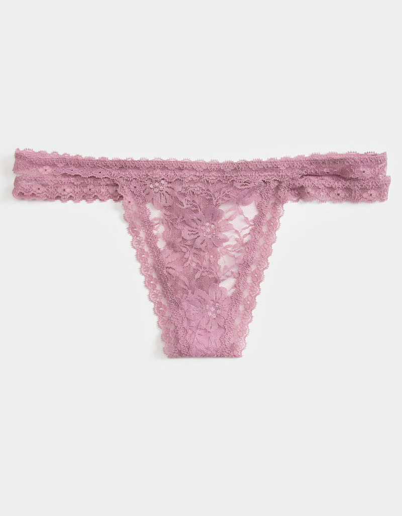 FULL TILT Double Strap Lace Purple Thong Panties - PURPLE - XS | Tillys