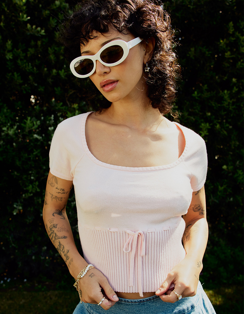 RSQ Womens Ribbon Rib Sweater - PINK | Tillys