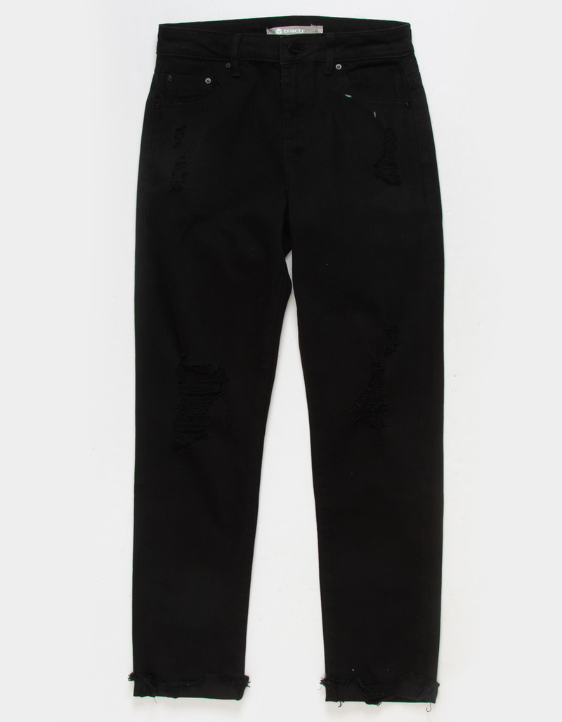 TRACTR Weekender High Rise Girls Destructed Jeans - BLACK | Tillys