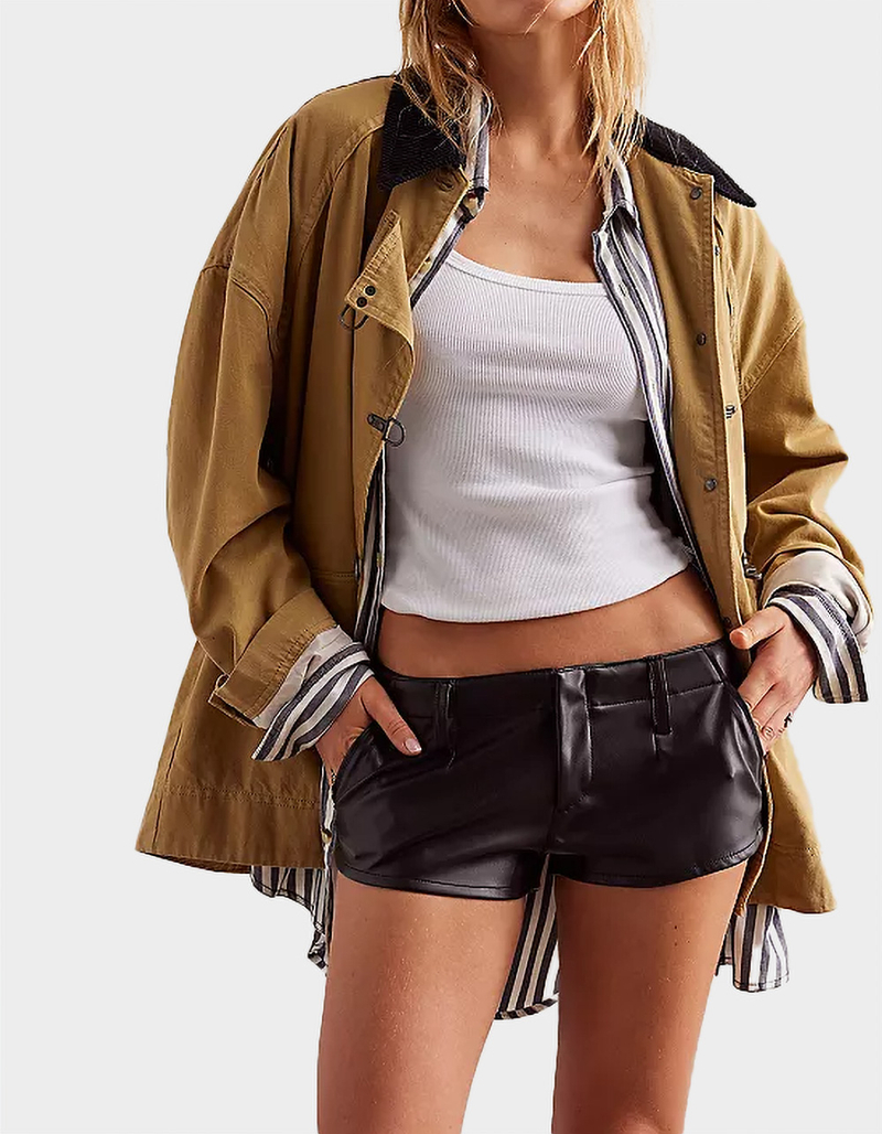 FREE PEOPLE Alessia Vegan Womens Micro Trouser Shorts - BLACK - 4 | Tillys